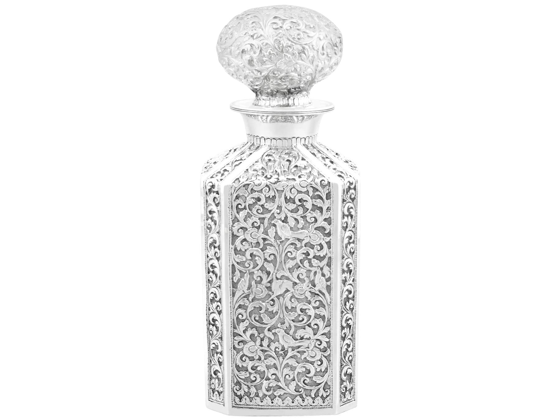 Antique Indian Silver Cologne Bottle Circa 1890 For Sale at 1stDibs