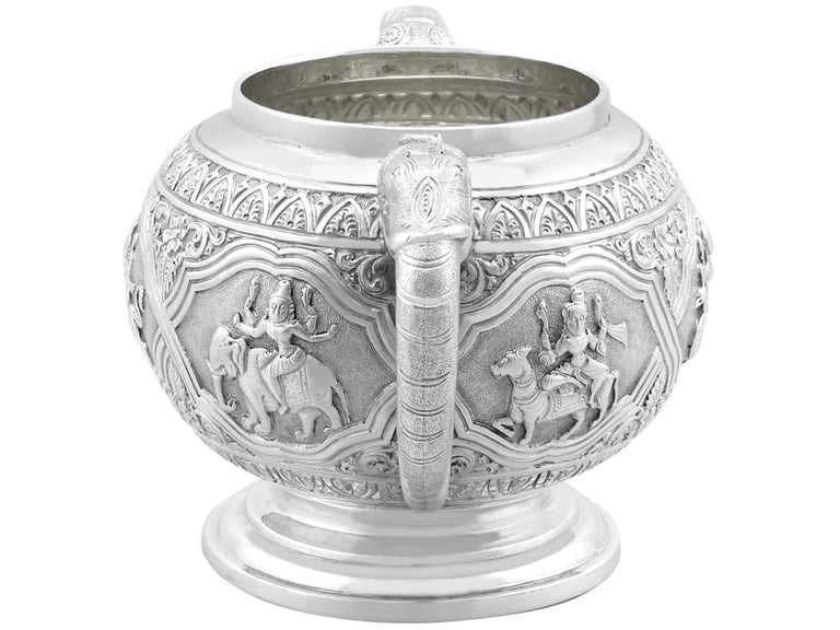 Antique Indian Silver Sugar Bowl, Circa 1900 For Sale at 1stDibs