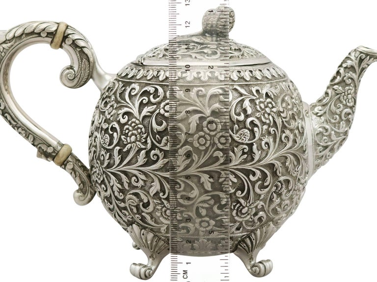 Antique Indian Silver Three-Piece Tea Service by Oomersee Mawjee and ...