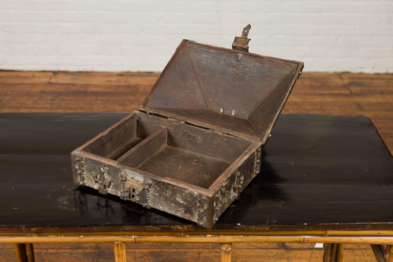 Antique Indian Treasure Box Used as Merchant's Chest with Flaming Iron ...