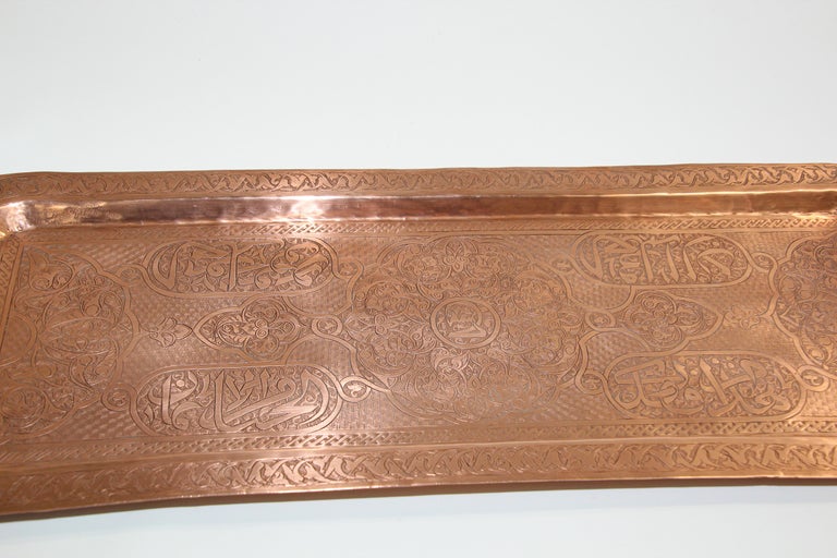 Antique Indo Persian Copper Charger Serving Tray For Sale at 1stDibs ...