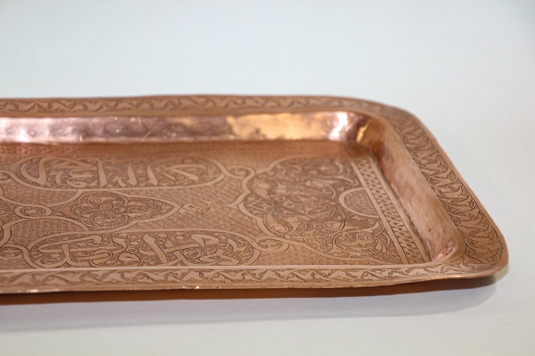 Antique Indo Persian Copper Charger Serving Tray For Sale at 1stDibs ...