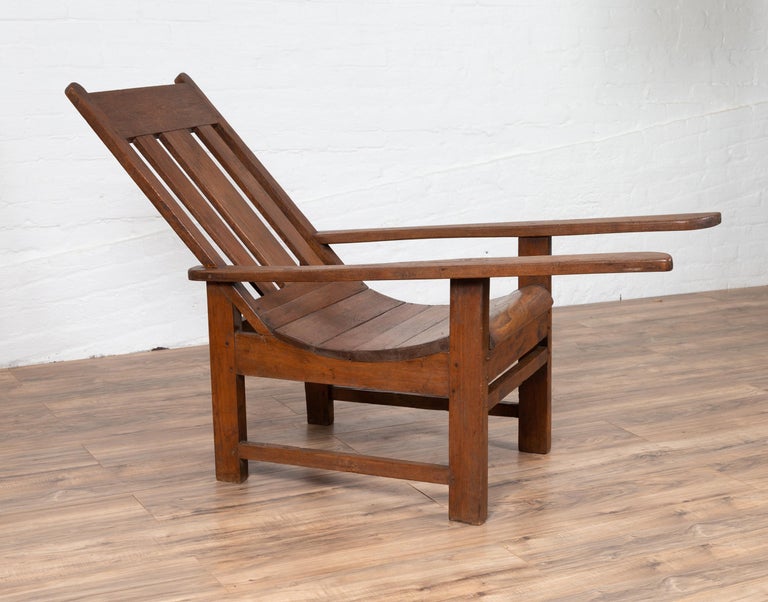 Antique Indonesian Teak Plantation Lounge Chair from Madura with ...