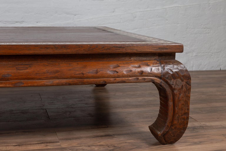Antique Indonesian Tribal Design Coffee Table with White X-Form Motifs ...