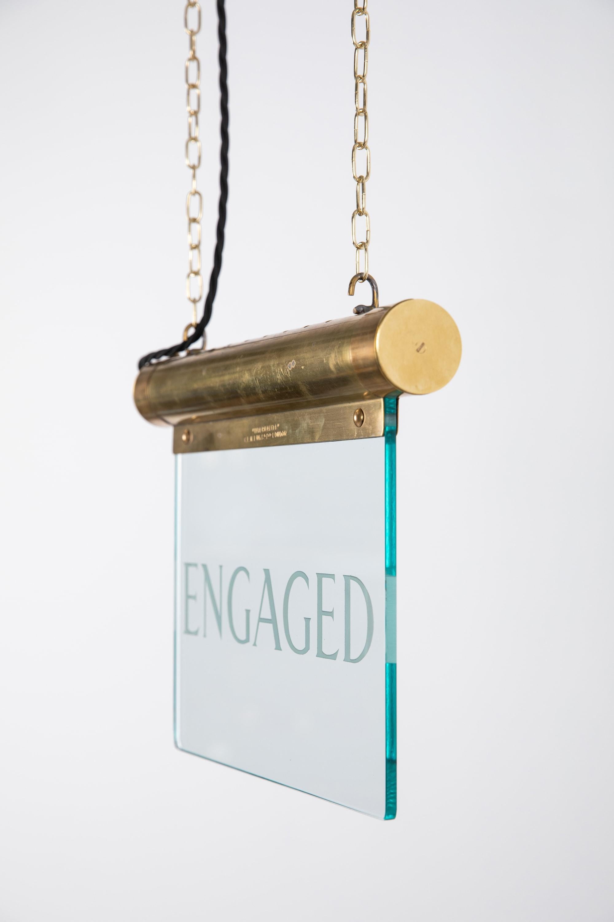 Antique Industrial Art Deco Brass Internalite 'Engaged' Illuminated ...