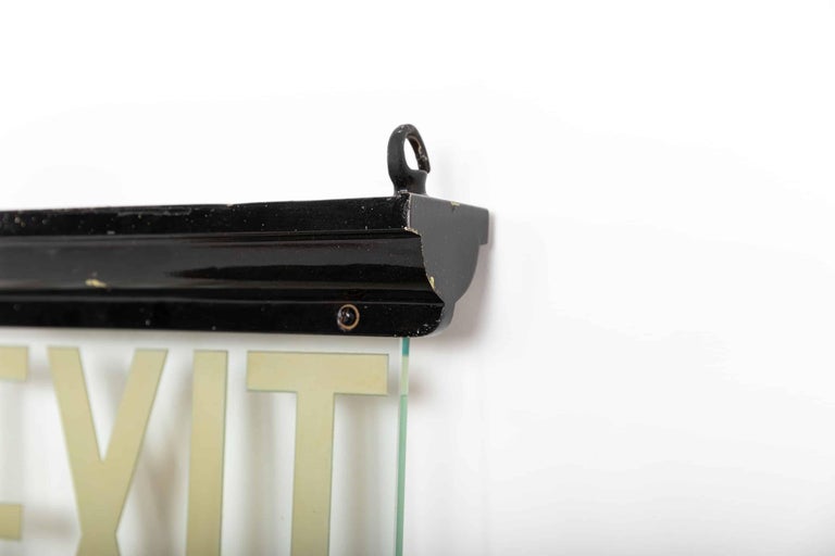 Antique Industrial Art Deco 'Exit' Illuminated Glass Sign, circa 1920 ...