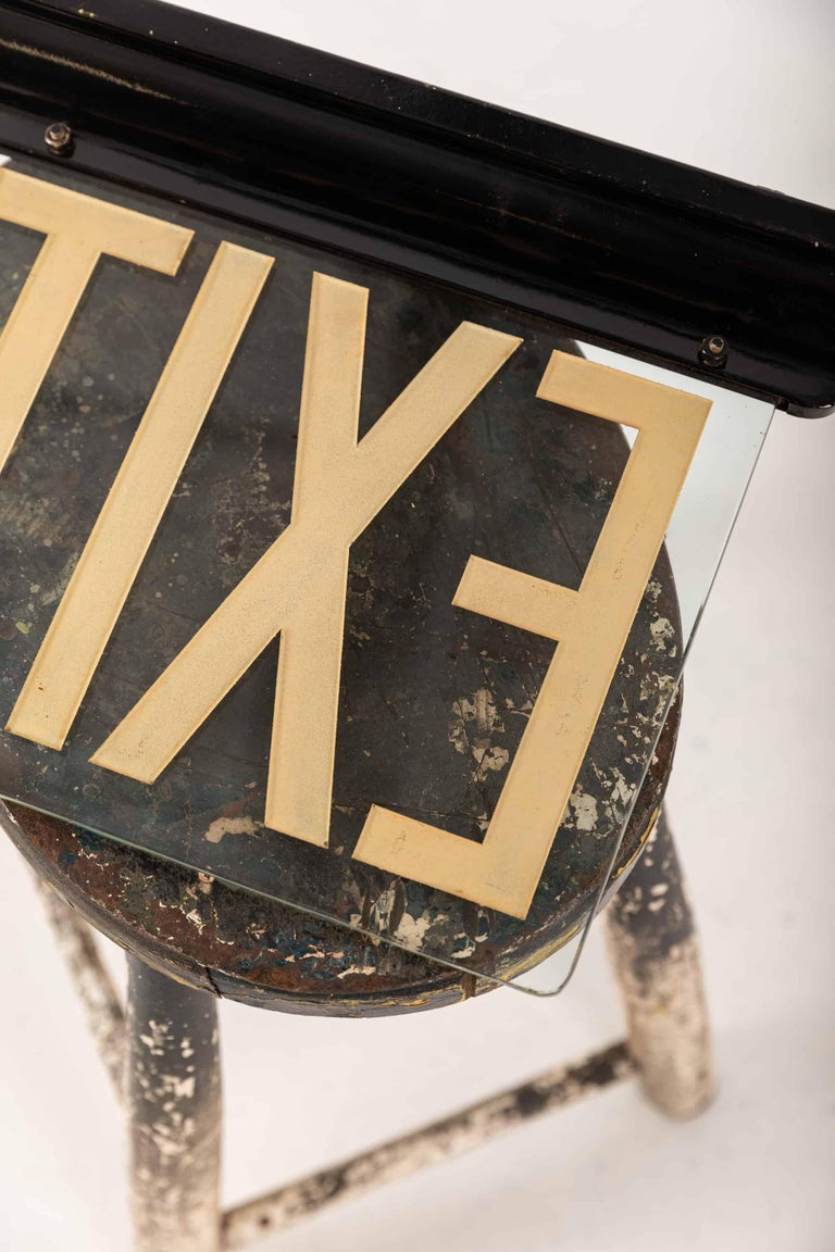 Antique Industrial Art Deco 'Exit' Illuminated Glass Sign, circa 1920 ...