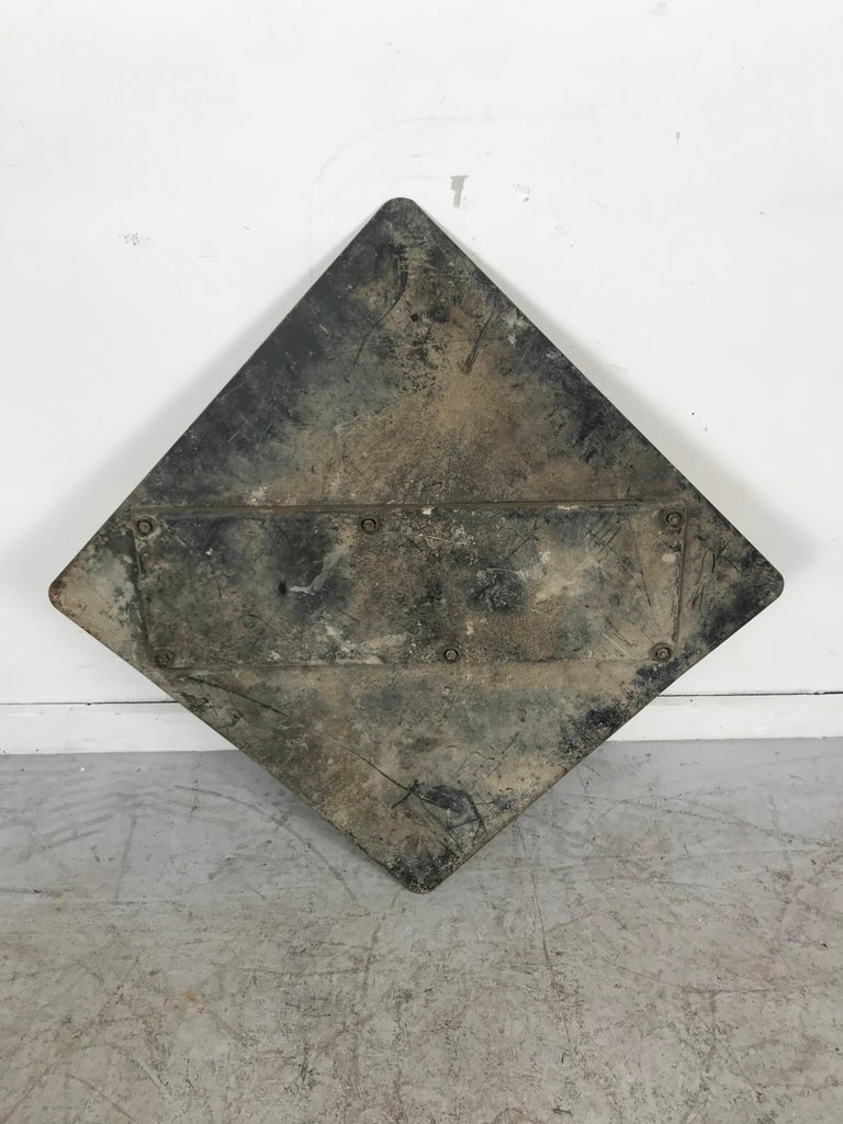 Antique Industrial 'BUMP" Road Sign, Painted Steel, Marble Reflectors ...