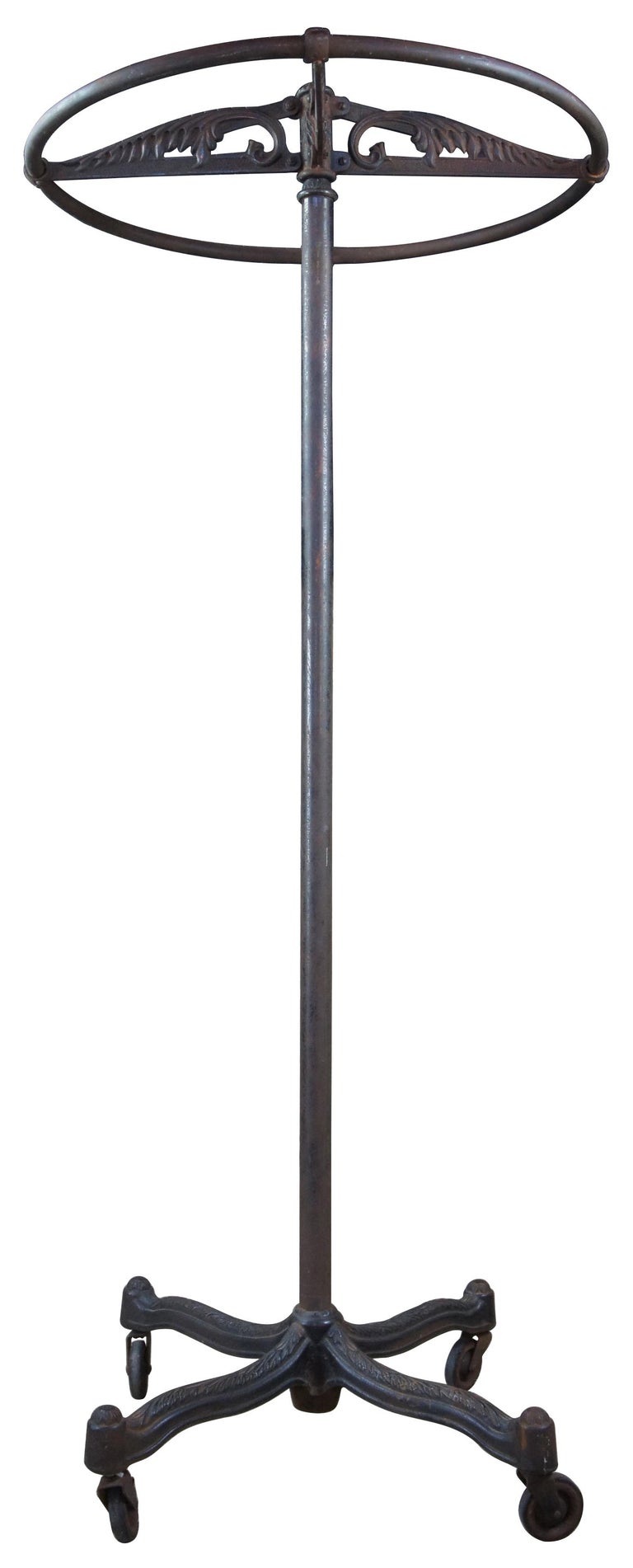 Antique Industrial Cast Iron Steel Storefront Rounder Clothing Garment ...