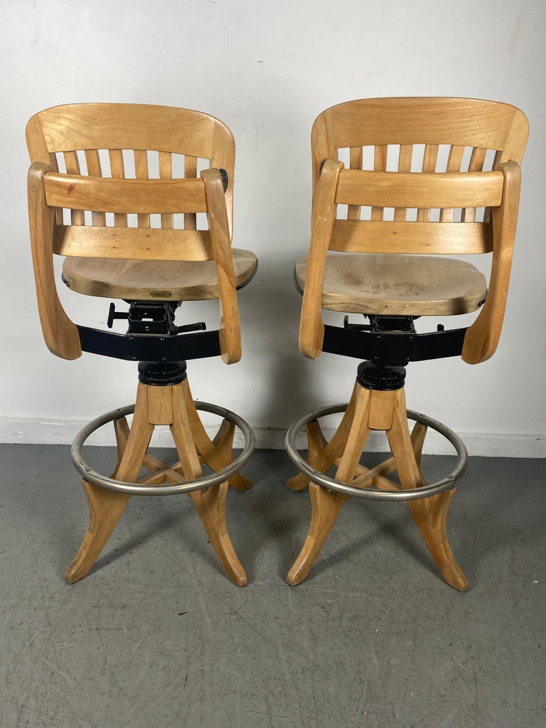 Antique Industrial Drafting Stool, Bar/ Counter by Sikes Chair Co ...