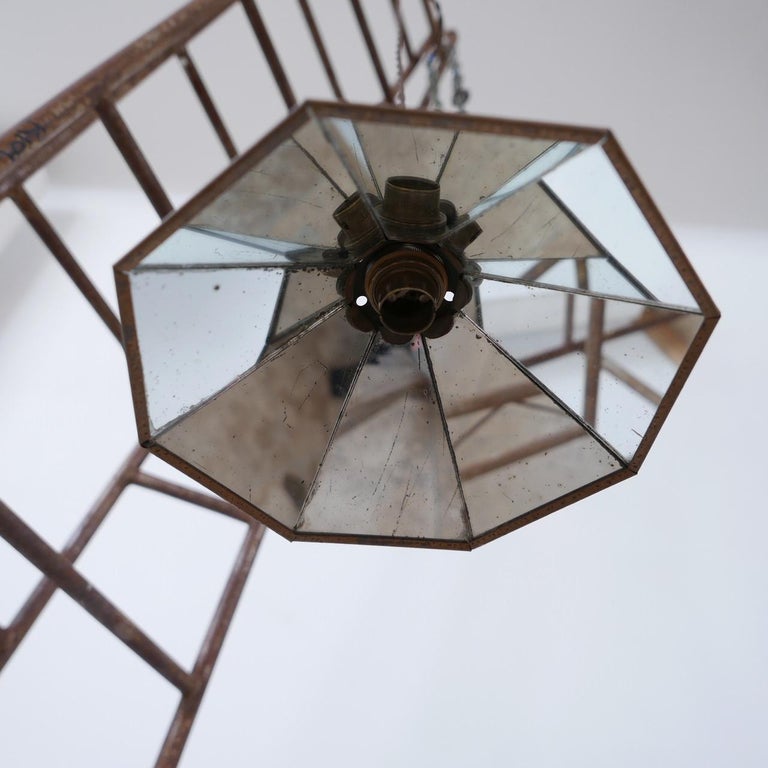 Antique Industrial Mirrored Reflector Shade Pendants '5' at 1stDibs