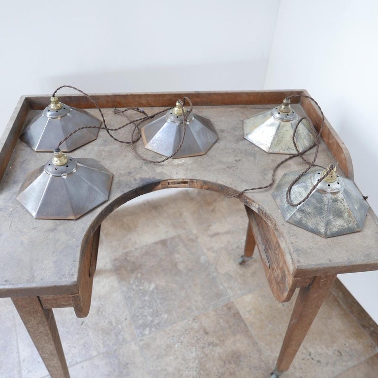 Antique Industrial Mirrored Reflector Shade Pendants '5' at 1stDibs