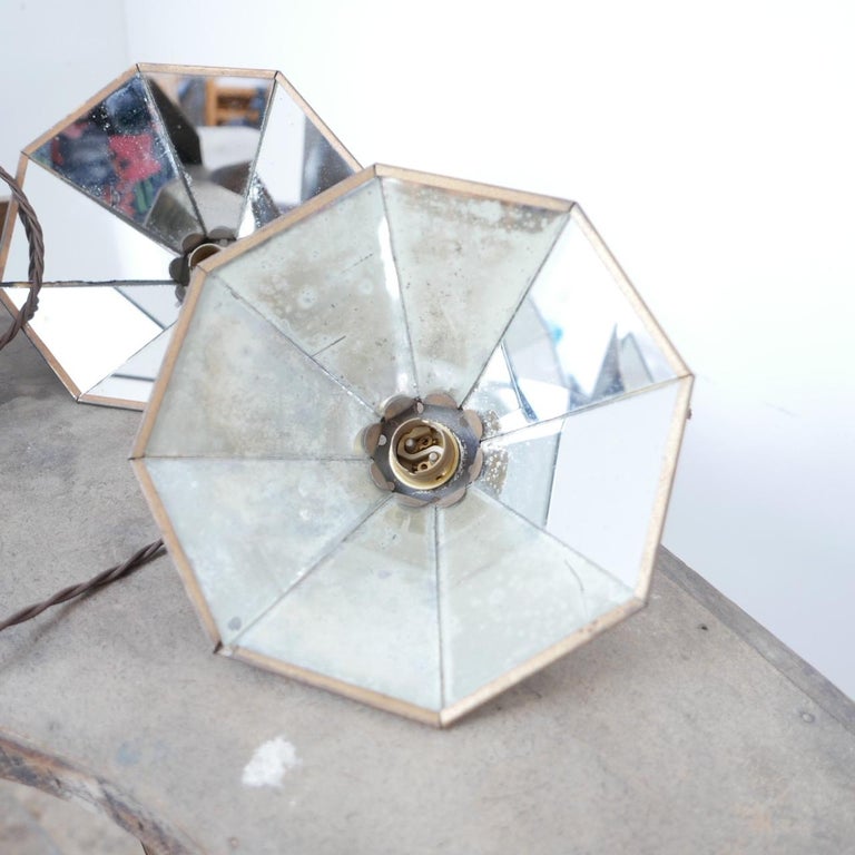 Antique Industrial Mirrored Reflector Shade Pendants '5' at 1stDibs