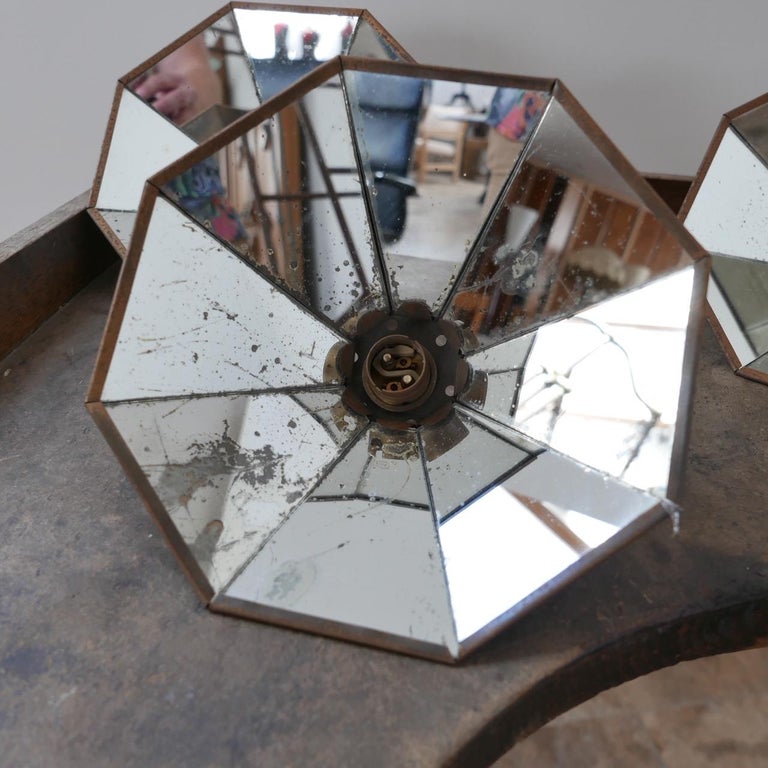 Antique Industrial Mirrored Reflector Shade Pendants '5' at 1stDibs