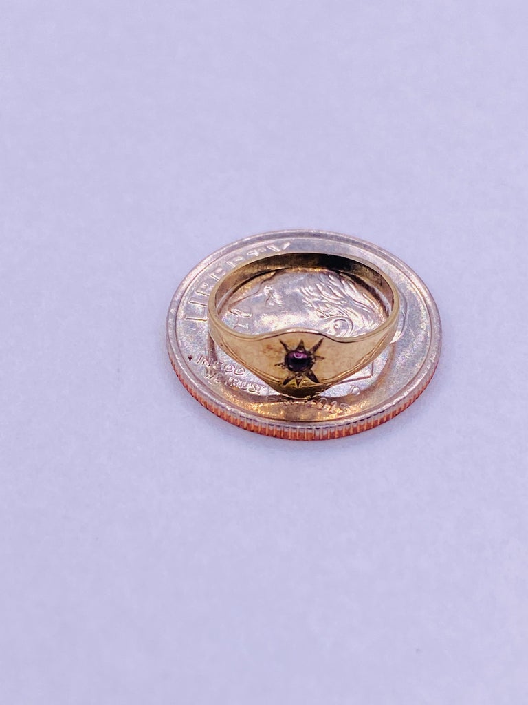 Antique Infant Baby Amethyst Gold Ring For Sale at 1stDibs