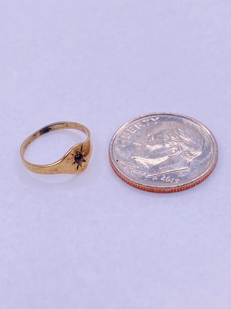 Antique Infant Baby Amethyst Gold Ring For Sale at 1stDibs