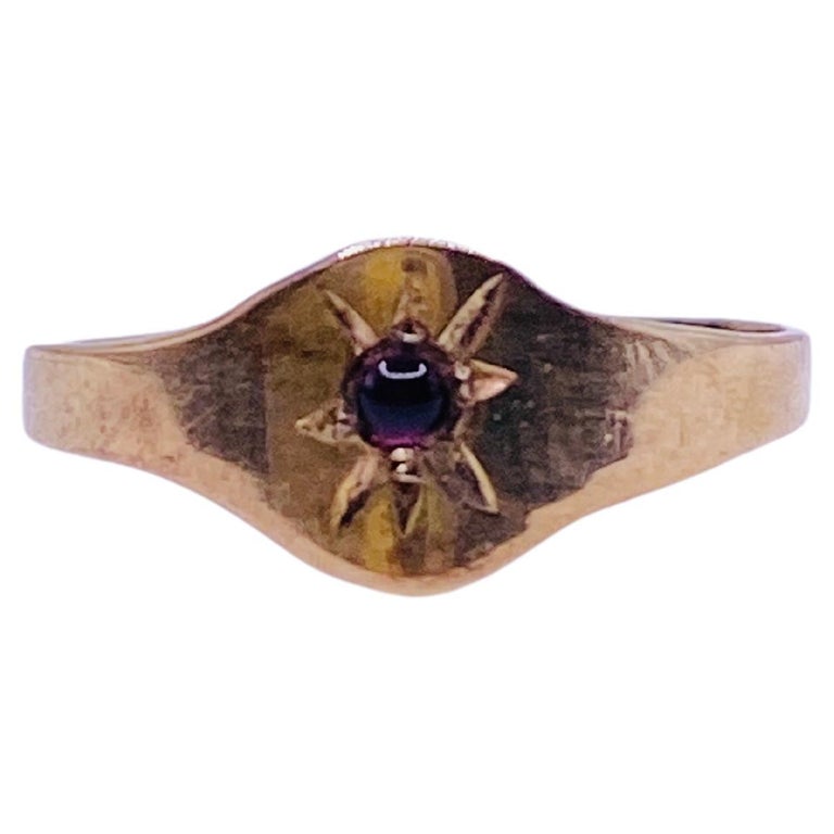Antique Infant Baby Amethyst Gold Ring For Sale at 1stDibs