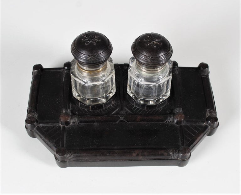 Antique Inkwell, Bakelite, Original Glass Inserts, Around 1920 For Sale ...