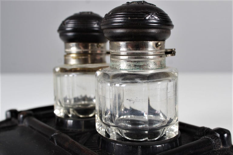 Antique Inkwell, Bakelite, Original Glass Inserts, Around 1920 For Sale ...