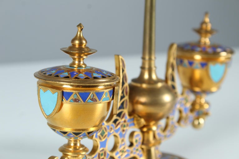 Antique Inkwell, Brass Enameled, Butterfly, Inkstand, France, Circa ...