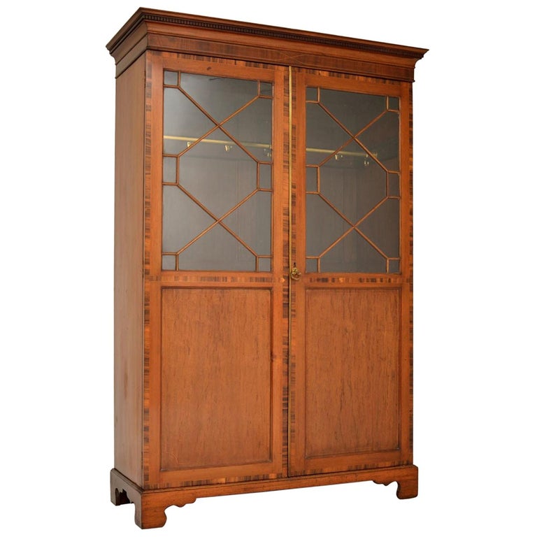 Antique Inlaid Mahogany Wardrobe at 1stDibs