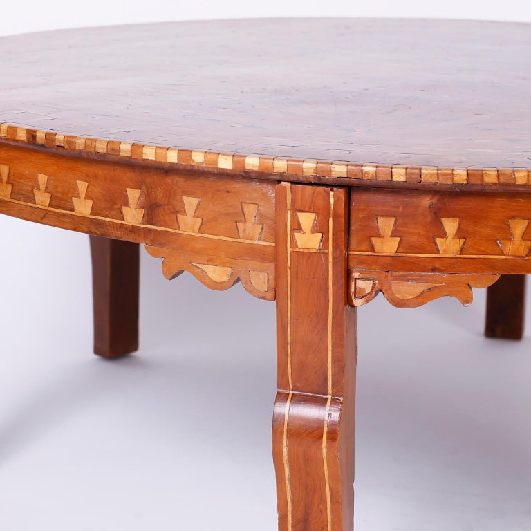 Antique Inlaid Syrian Round Coffee Table at 1stDibs