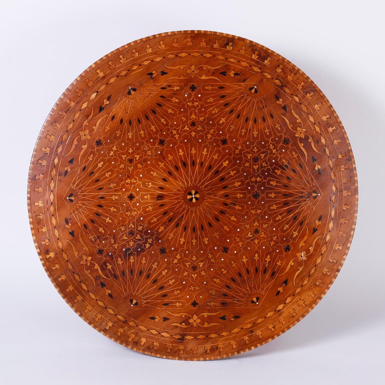 Antique Inlaid Syrian Round Coffee Table at 1stDibs