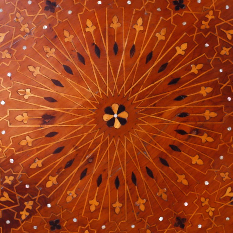 Antique Inlaid Syrian Round Coffee Table at 1stDibs