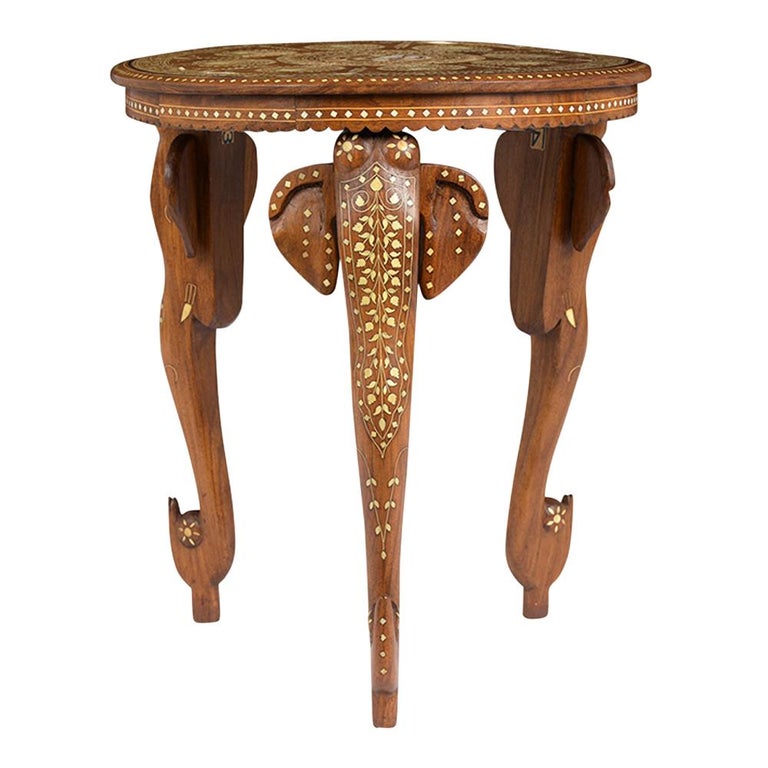 Antique Inlaid Syrian Side Table at 1stDibs