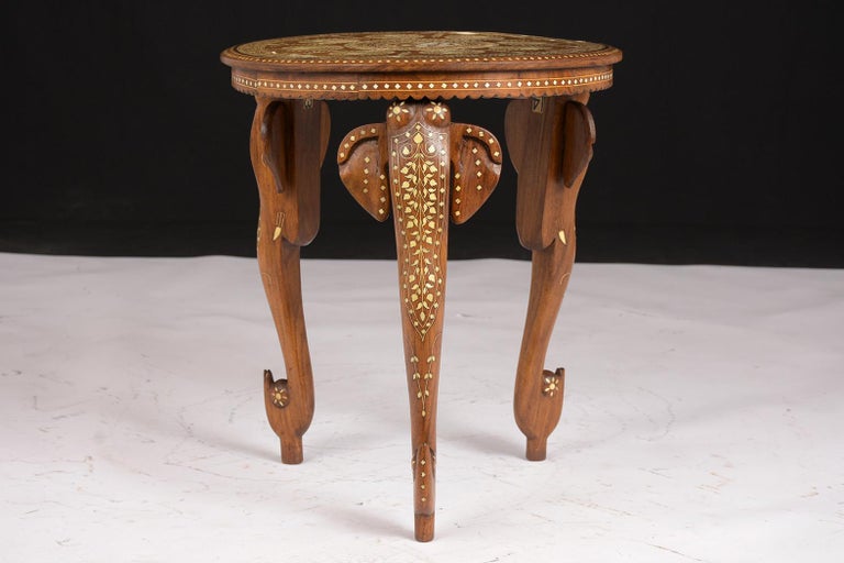 Antique Inlaid Syrian Side Table at 1stDibs