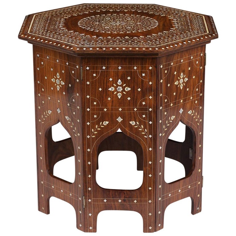 Antique Inlaid Syrian Side Table at 1stDibs