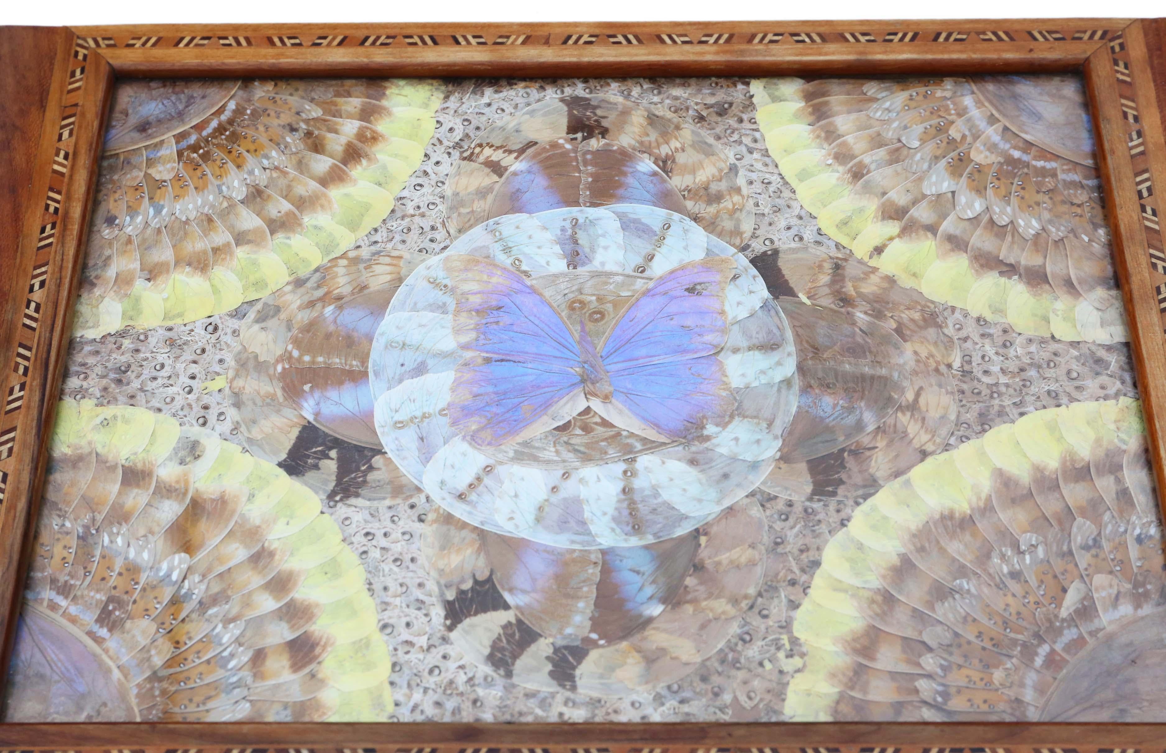 Antique Inlaid Tunbridge Ware Butterfly Serving Tray, circa 1920 at ...