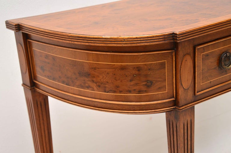 Antique Inlaid Yew Wood Console Table at 1stDibs | yew console table