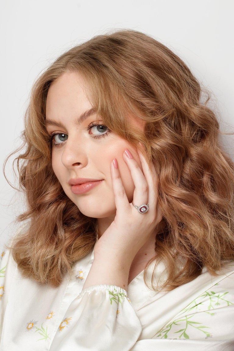 Antique-Inspired Diamond and Ruby Target Ring at 1stDibs | antique ...