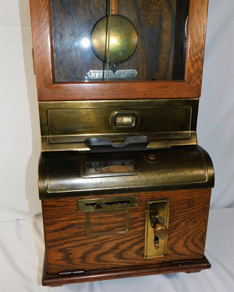 Antique International Time Recording Punch Card Wall Clock, Circa 1900 ...