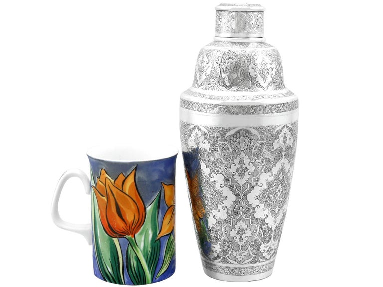 Antique Iranian Silver Cobbler Cocktail Shaker at 1stDibs