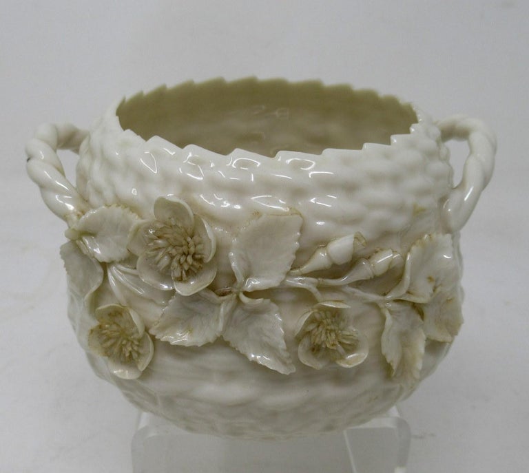 Antique Irish Belleek Porcelain Aberdeen Pitcher Ewer Salt Centerpiece ...
