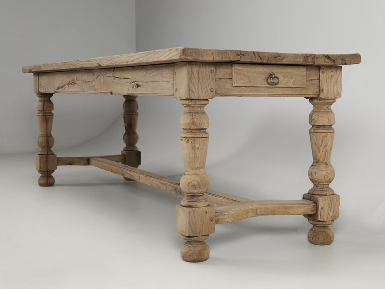 Antique Irish Dining Table or Kitchen Table Finished in Natural White ...