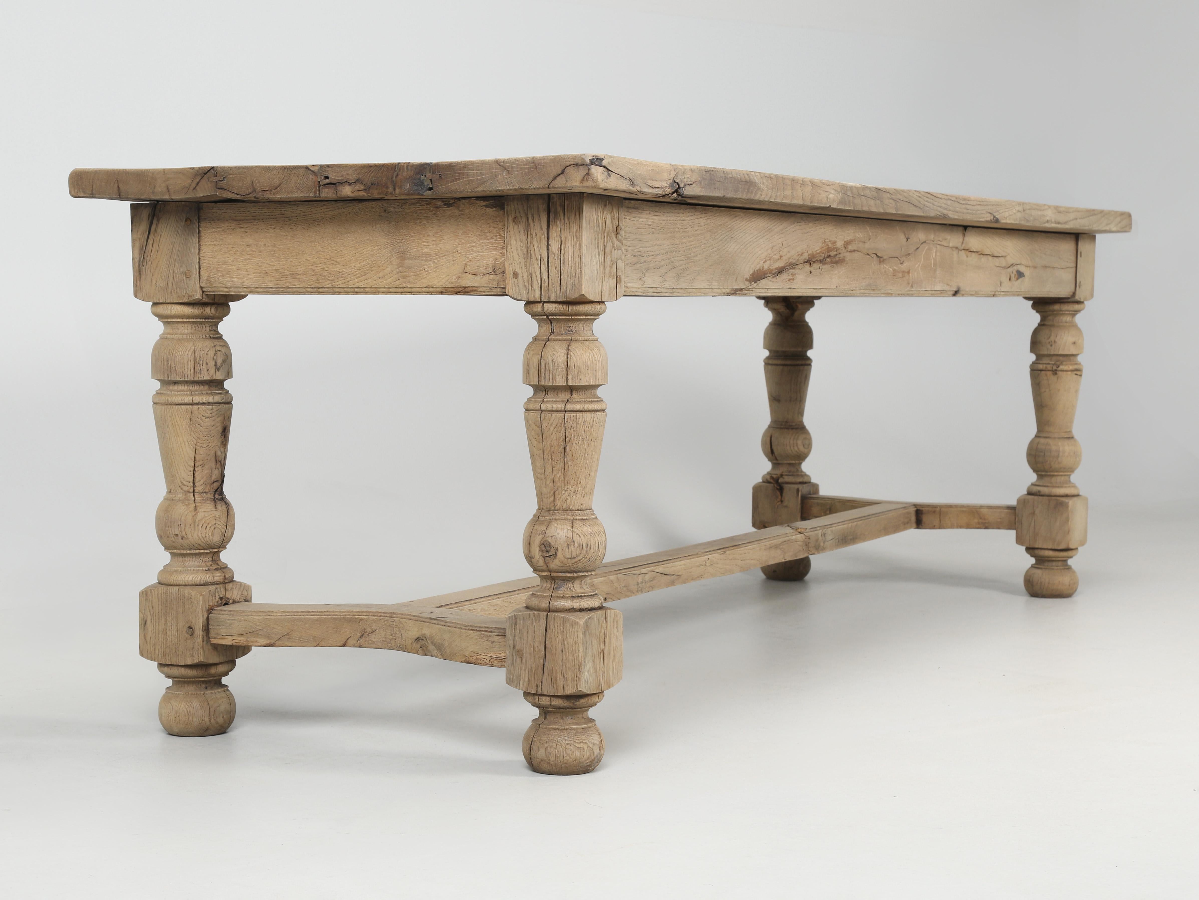 Antique Irish Dining Table or Kitchen Table Finished in Natural White ...