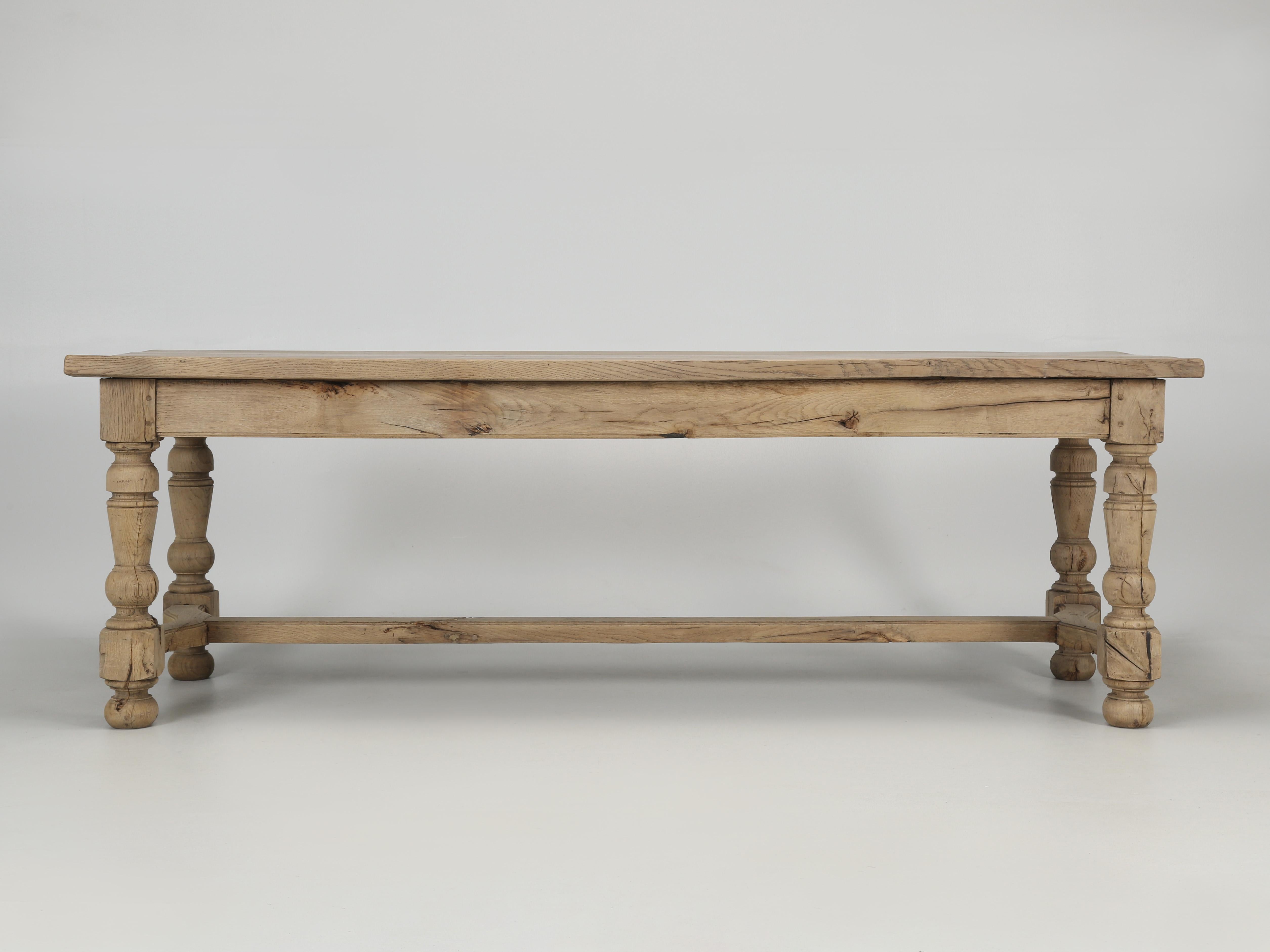 Antique Irish Dining Table or Kitchen Table Finished in Natural White ...