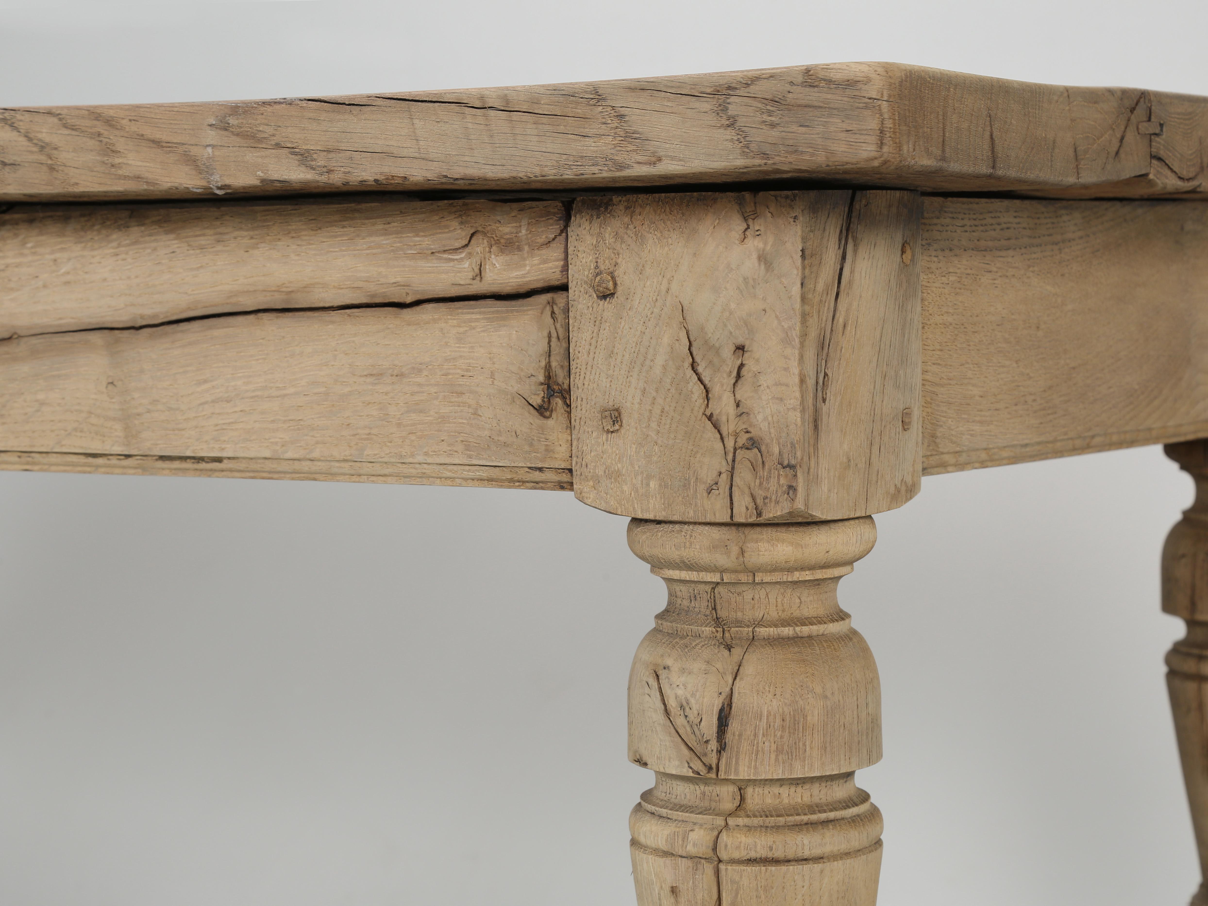 Antique Irish Dining Table or Kitchen Table Finished in Natural White ...