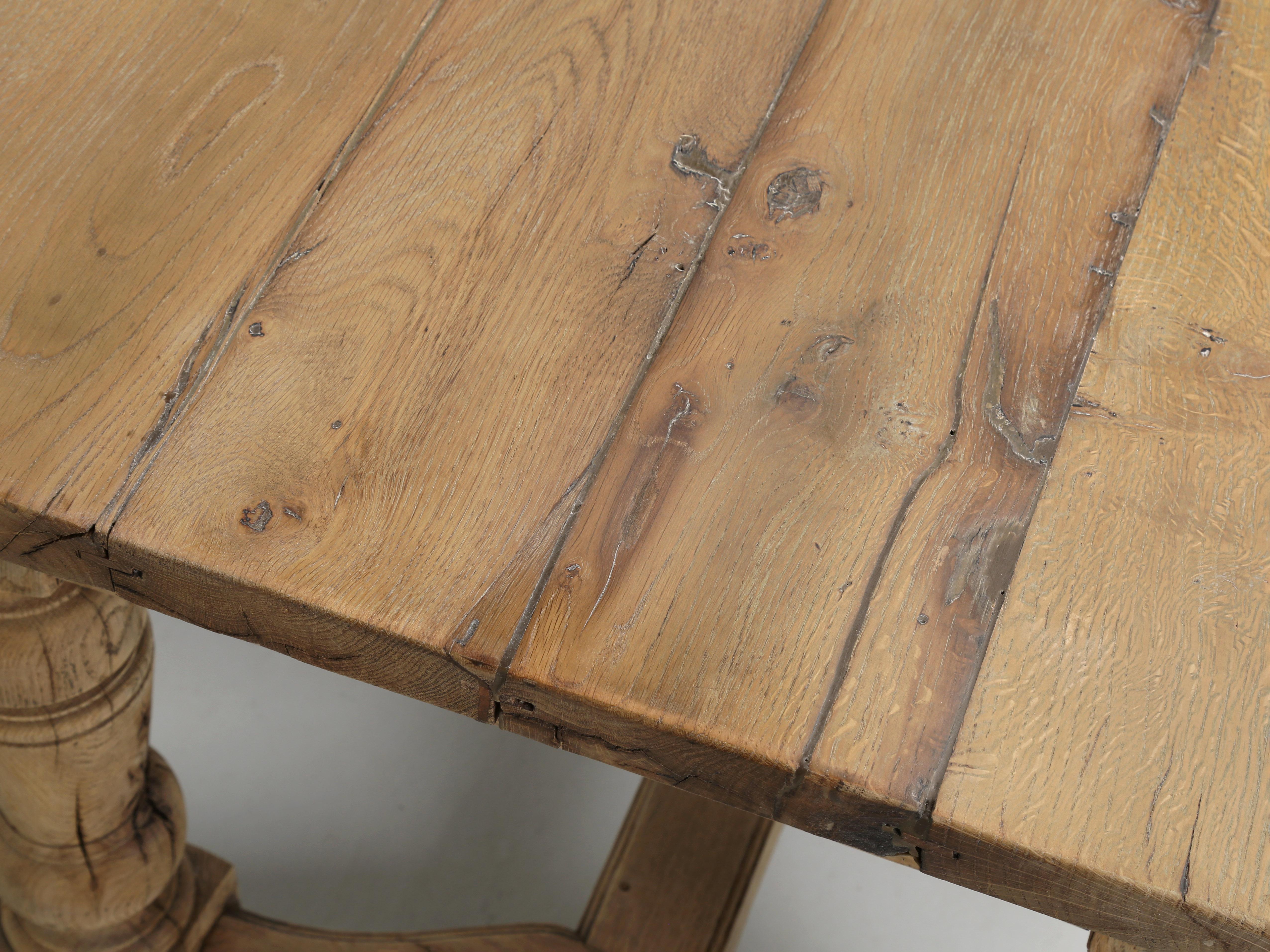 Antique Irish Dining Table or Kitchen Table Finished in Natural White ...