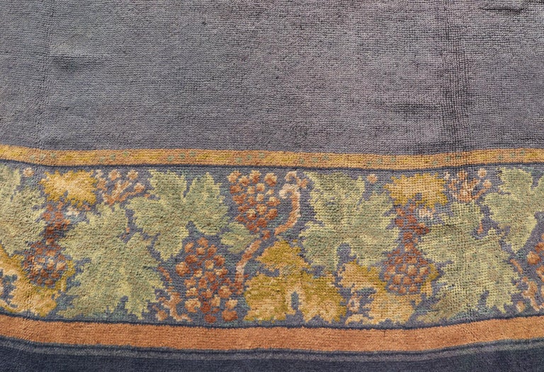 Antique Irish Donegal Carpet in solid Purple Background and Floral ...