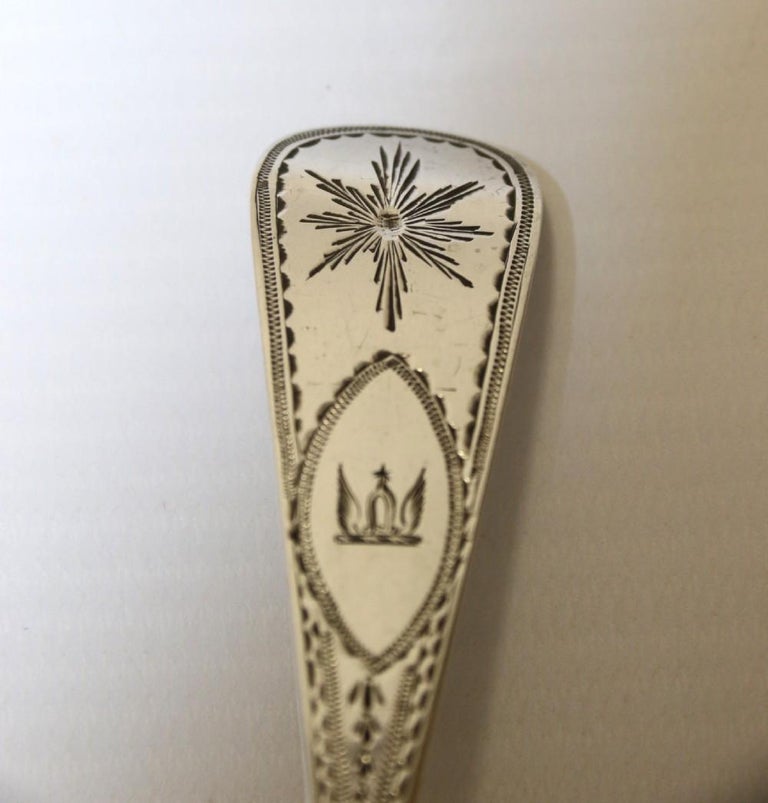 Antique Irish Hallmarked Dublin 1810 Silver Sugar Spoon with Cut ...