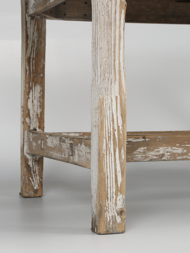 Antique Irish Pine Kitchen Table or Farm Table, Original Paint ...