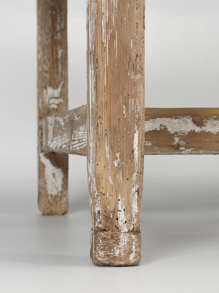 Antique Irish Pine Kitchen Table or Farm Table, Original Paint ...