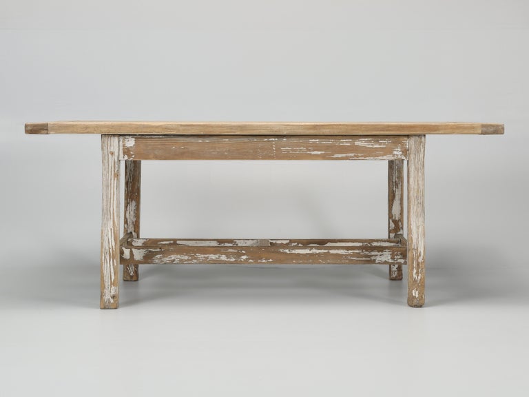 Antique Irish Pine Kitchen Table or Farm Table, Original Paint ...