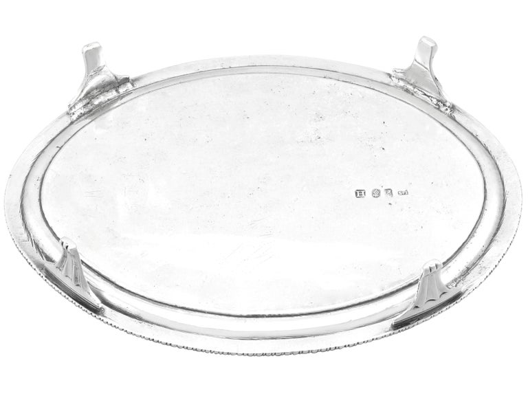 Antique Irish Sterling Silver Teapot Stand / Waiter For Sale at 1stDibs