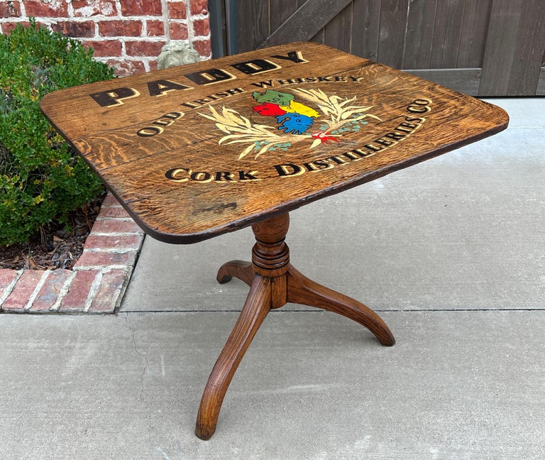 Antique Irish Table Whiskey Pub Table Rectangular Flip Top Table Oak ...