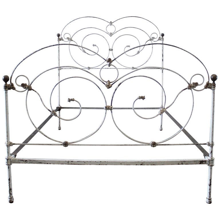 Antique Iron Bed Full Size at 1stDibs | antique iron beds